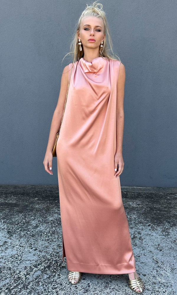 HOSS Cowl Maxi Dress - Blush - hoss
