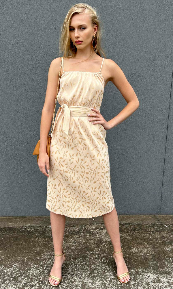 HOSS Jagger Dress - Gold Orchid Silk - hoss