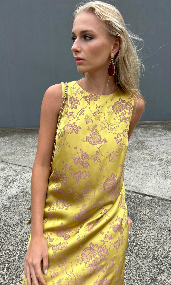 HOSS Maxi Shift Dress - Galliano Gold - hoss