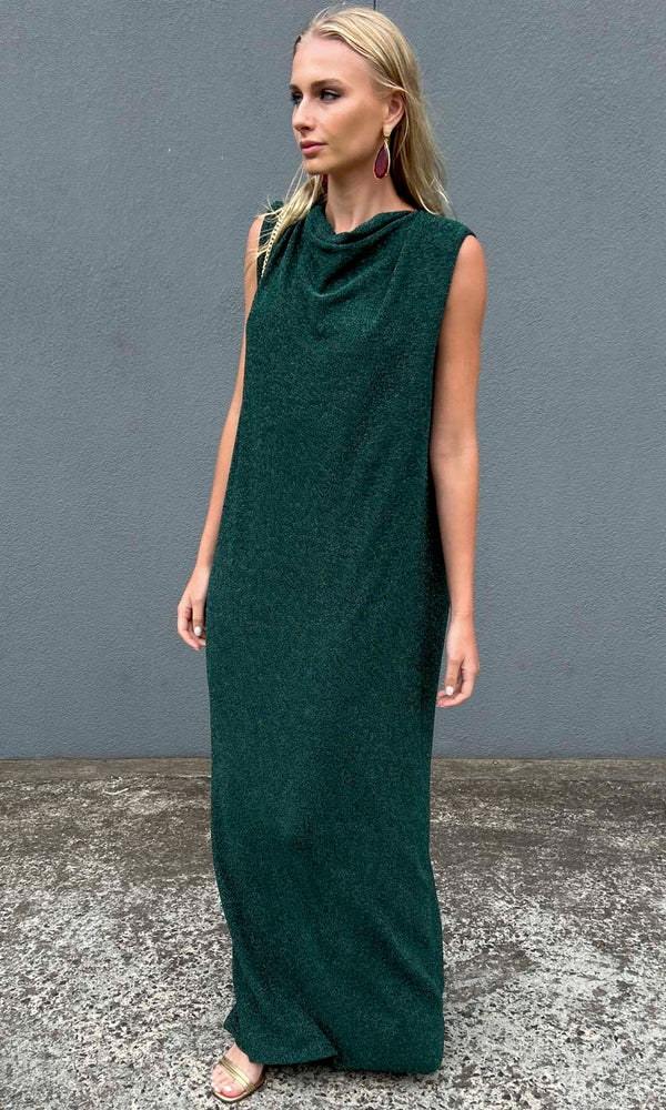 HOSS Cowl Maxi Dress - Emerald Green - hoss