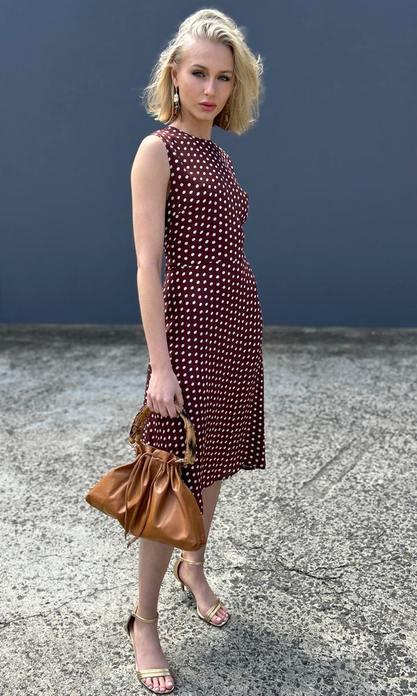 hoss Polka Dot Dress - Choc