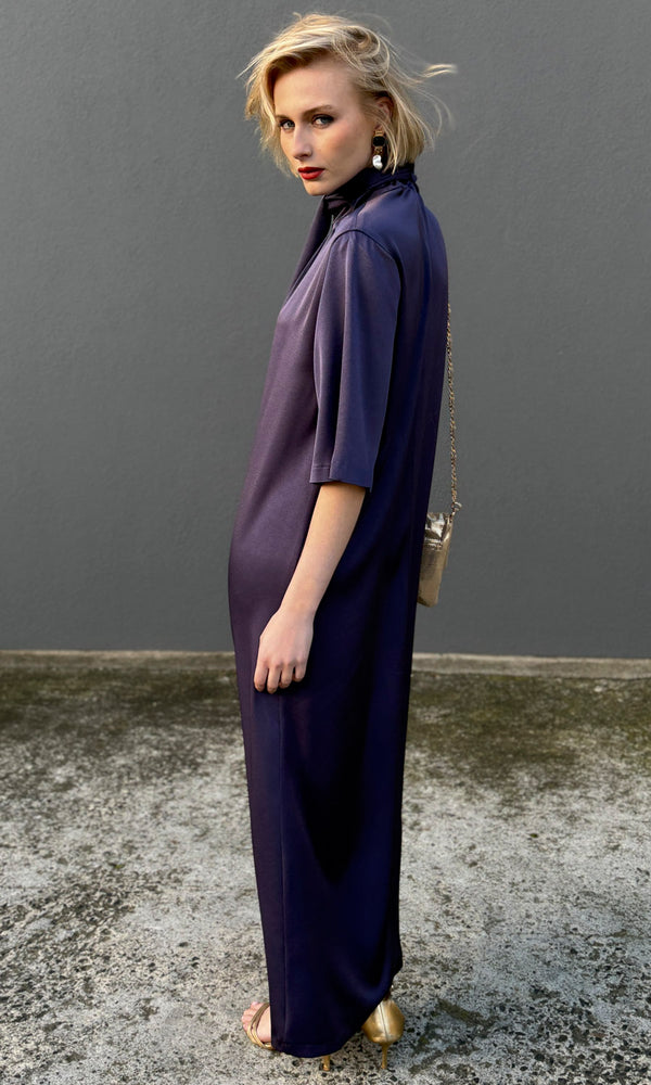 hoss Margot Maxi Dress - Aubergine Silk