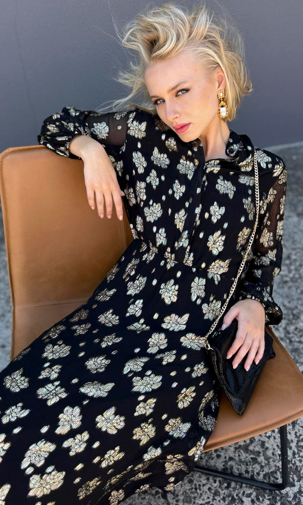 hoss Venue Dress - Black Gold